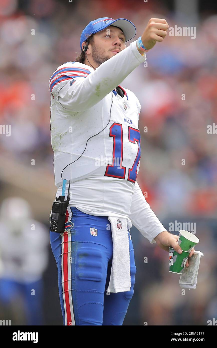 Buffalo Bills quarterback Josh Allen (17) reacts after a touchdown ...
