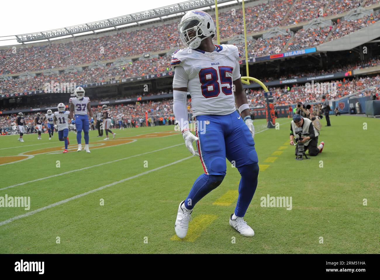 Buffalo Bills tight end Quintin Morris (85) reacts after scoring during ...