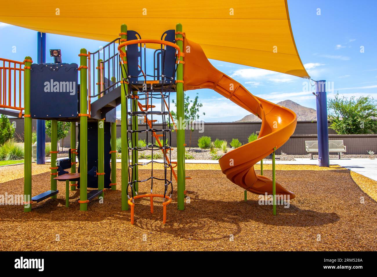 Children's Covered Playground Equipment Including Side Stock Photo - Alamy