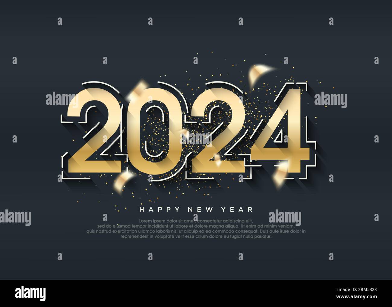 Classic gold number 2024, for the greeting of the 2024 new year ...