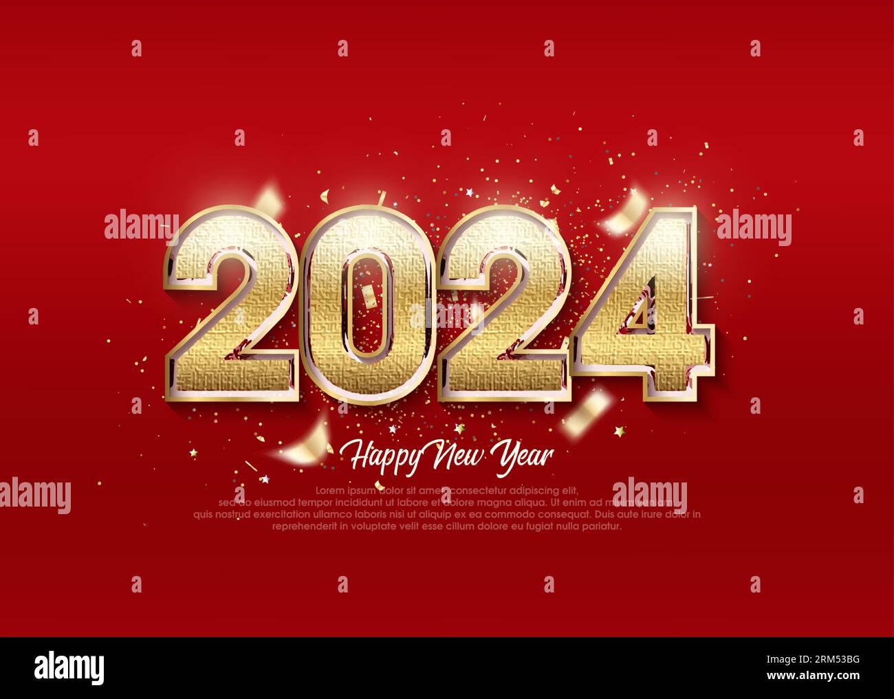 Saying happy new year 2024 with luxury classic gold numbers Stock ...