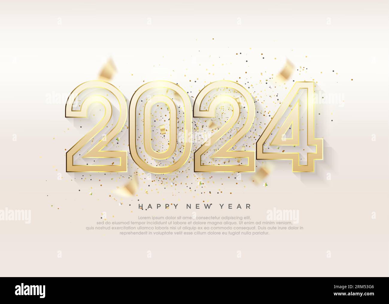 2024 3d gold vectors hi-res stock photography and images - Alamy