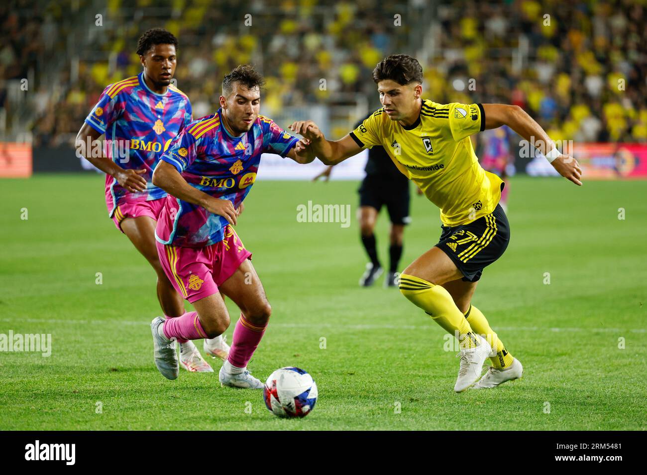 COLUMBUS, OH - AUGUST 26: Toronto FC midfielder Kobe Franklin (19) and ...
