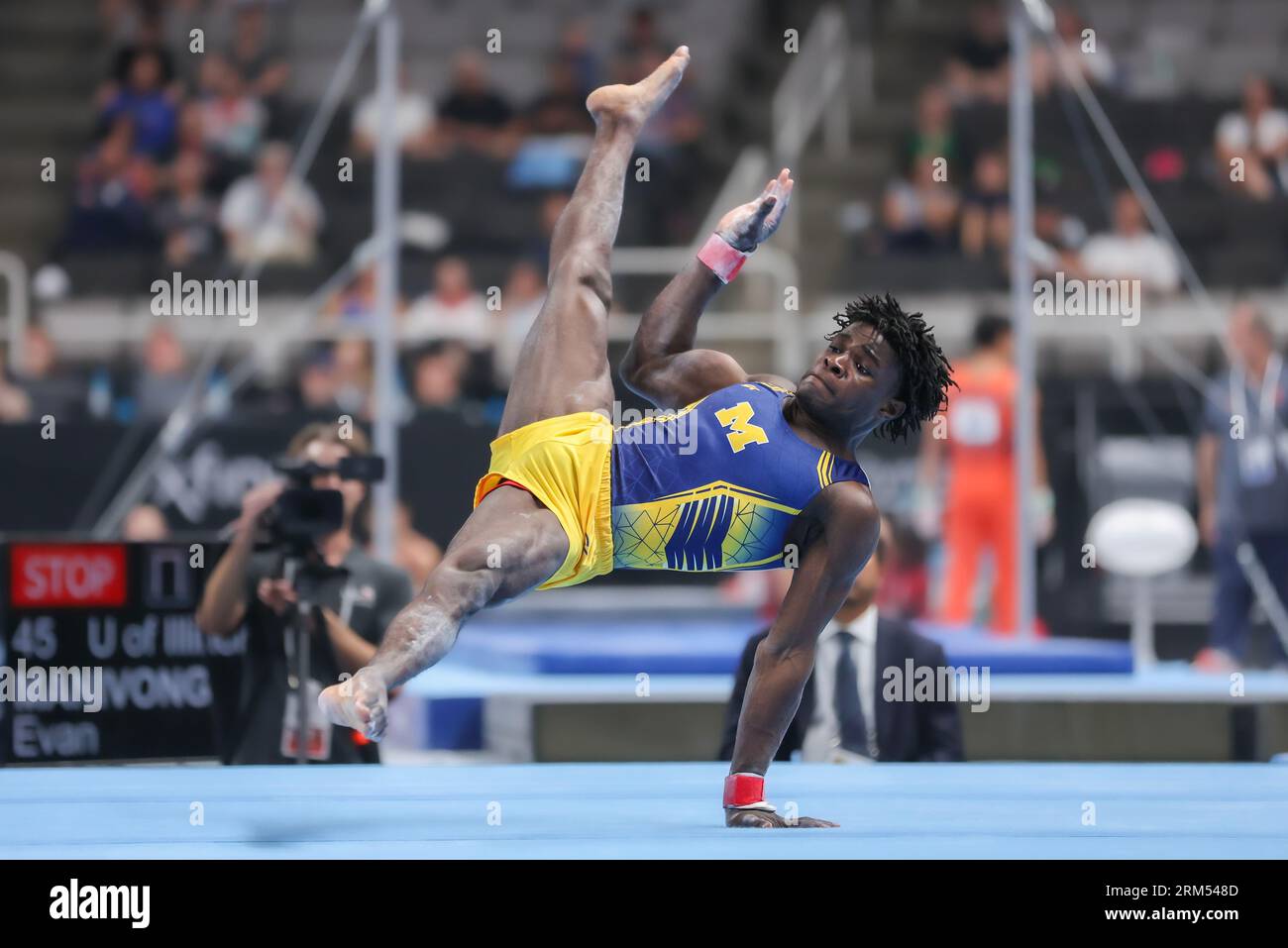 August 26, 2023: Frederick Richard competes on the floor exercise ...