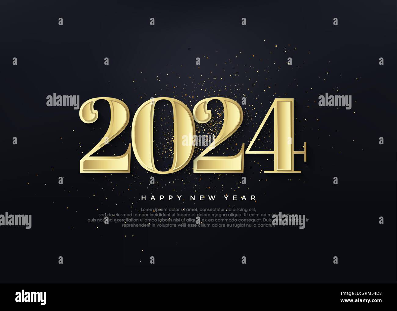 Classic gold number 2024, for the greeting of the 2024 new year ...