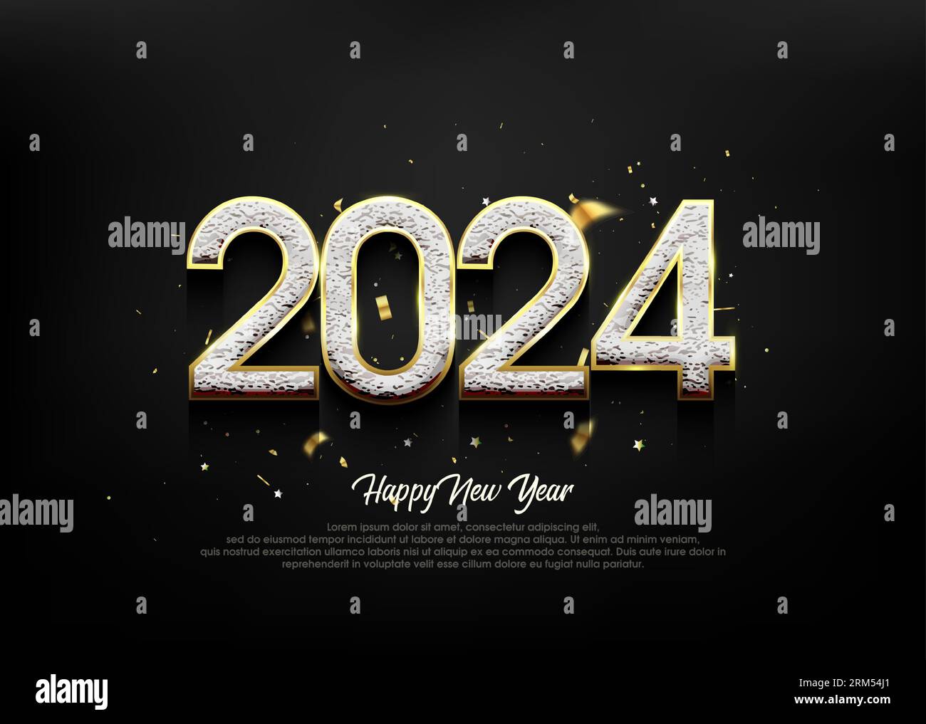 2024 3d gold vectors hi-res stock photography and images - Alamy