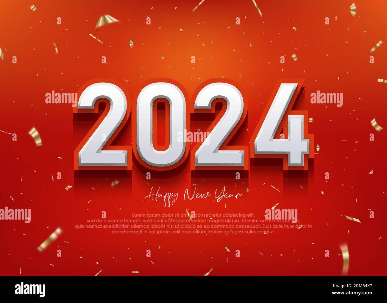 3d realistic number 2024 with soft red color Stock Vector Image & Art ...