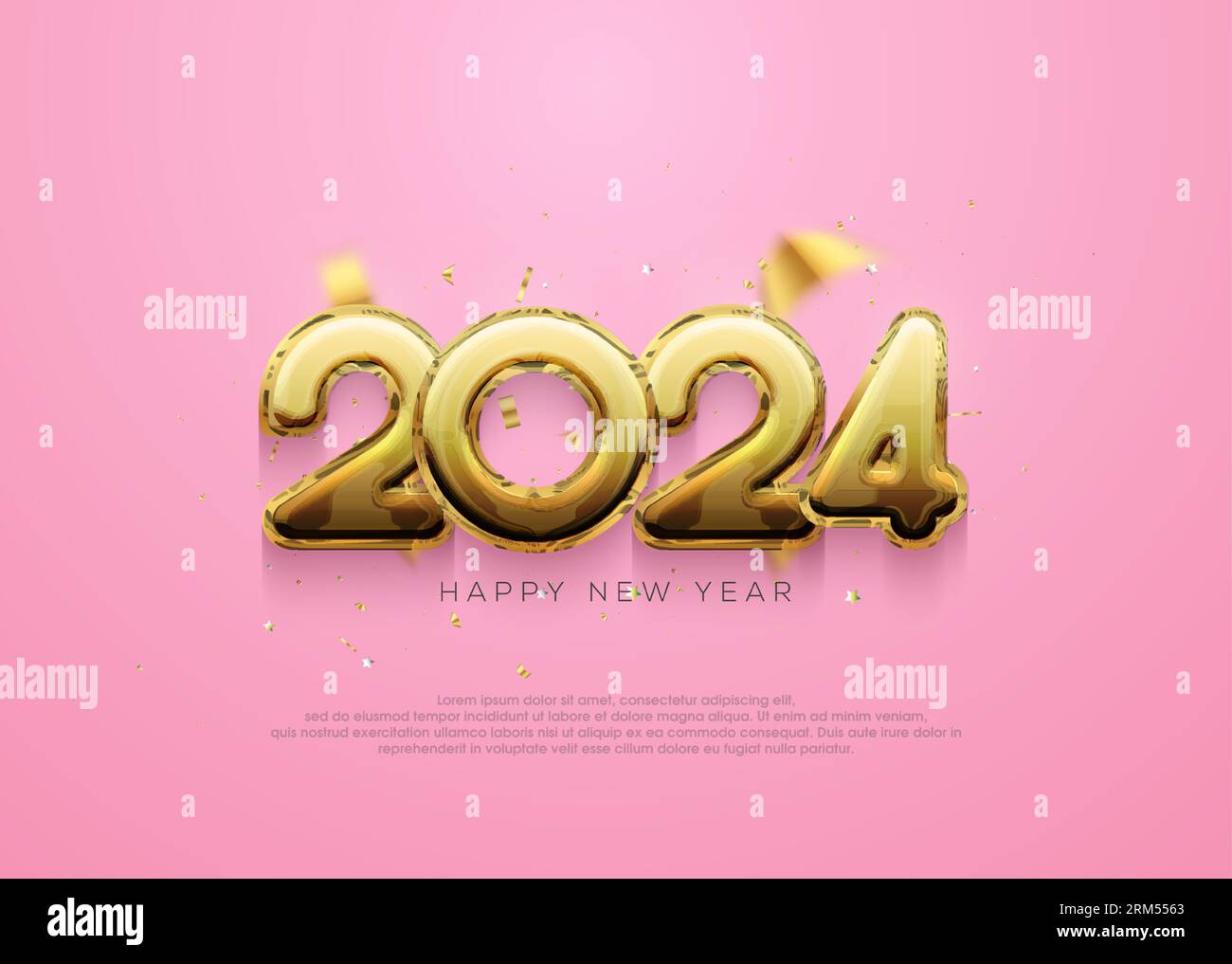 Balloons numbers 2024 happy new year vector realistic Stock Vector ...