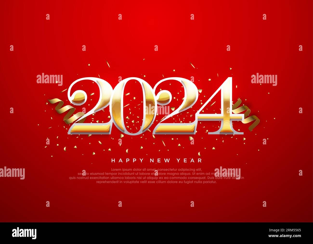 Saying happy new year 2024 with luxury classic gold numbers Stock ...
