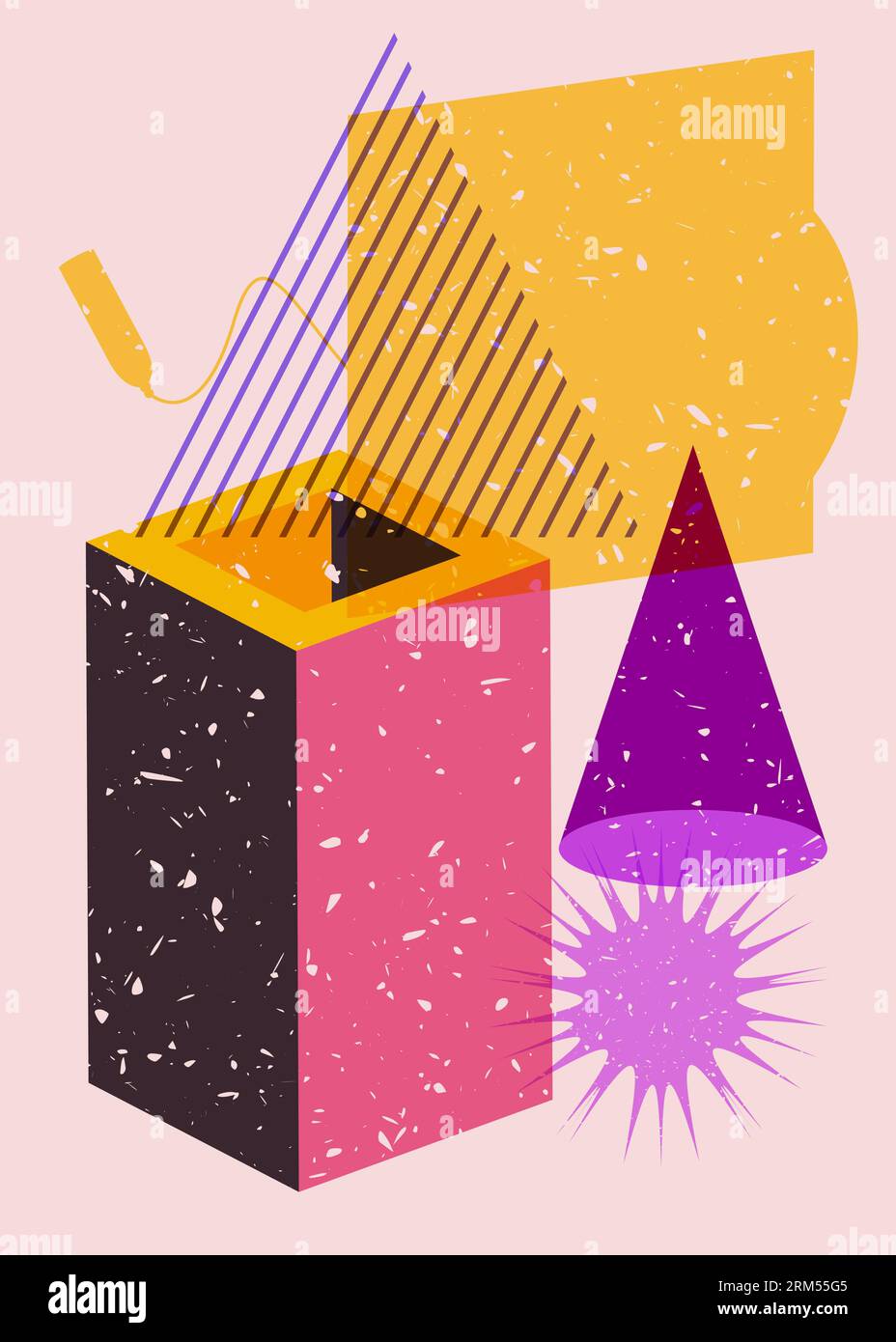 Graduation cap with colorful geometric shapes. Education concept in ...