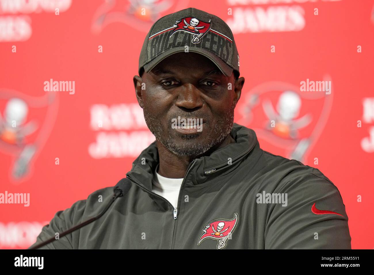 Tampa Bay Buccaneers head coach Todd Bowles speaks during a news ...