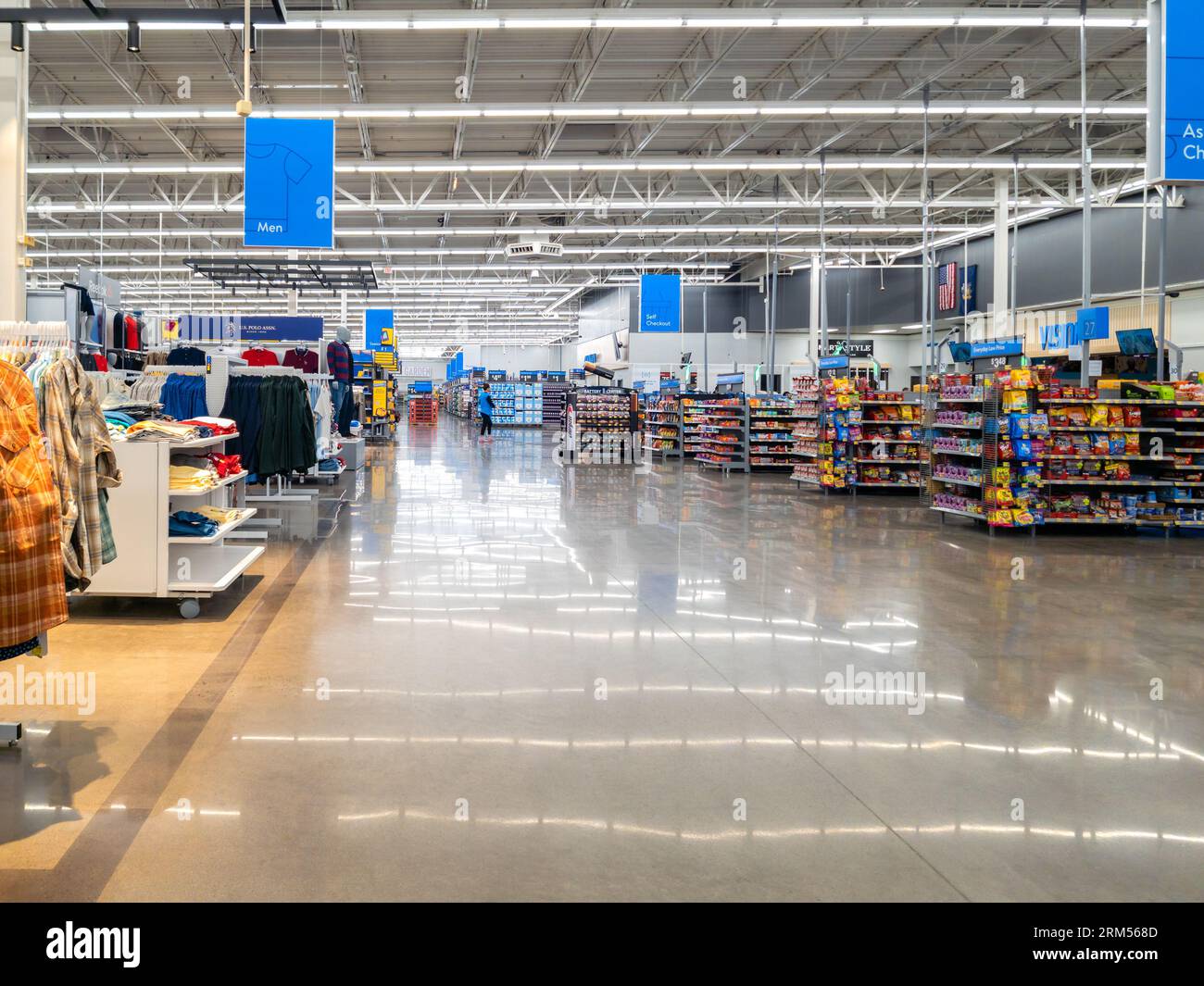 New Hartford, New York - Aug 22, 2023: Close-up View of Walmart Super Center Interior II Stock ...
