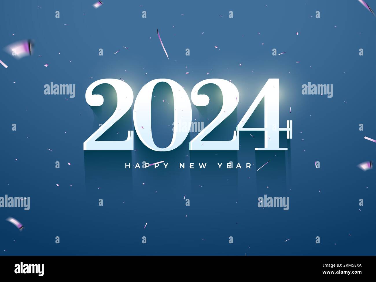 2024 new year celebration with very simple and bright classic white ...