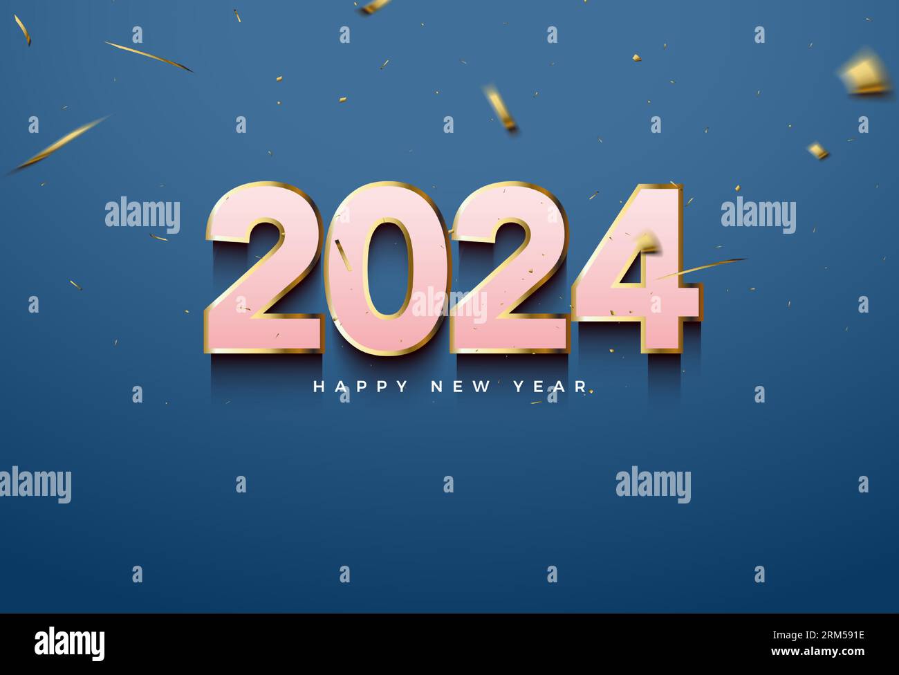 2024 new year celebration with pink pseudo color numbers. design ...