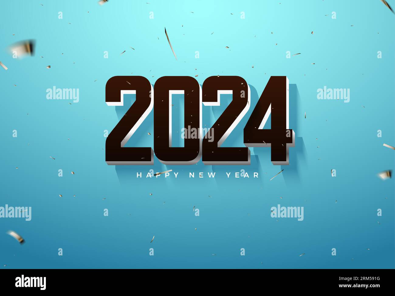 New Year's celebration 2024 with modern number models and simple ...