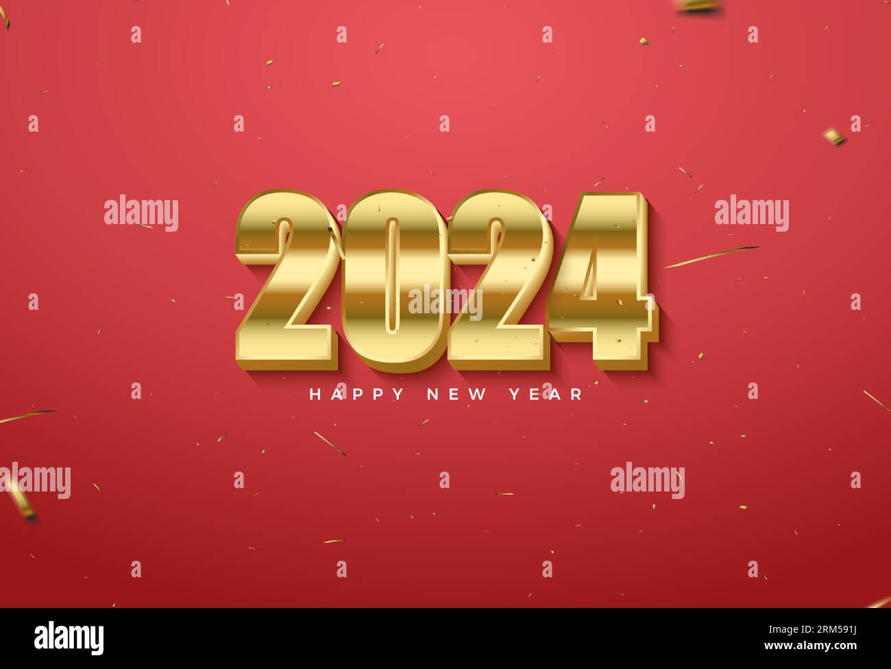 2024 new year celebration with a simple number color combination ...