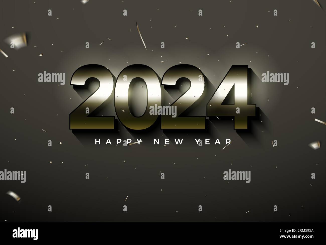 2024 new year celebration with dark color concept and little light ...