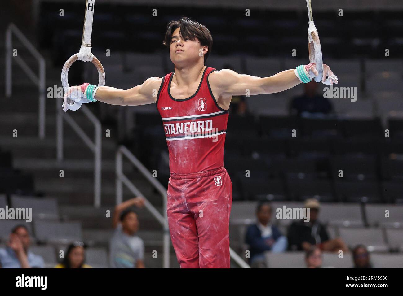 August 26, 2023: Asher Hong competes on the Rings during the Men's Day ...