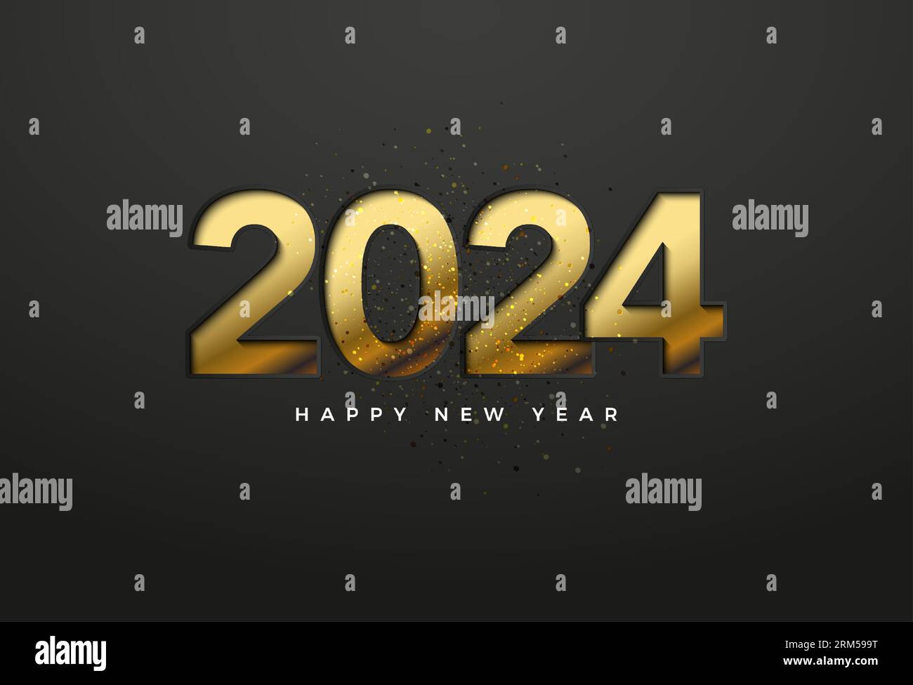 elegant dark background with golden numbers for 2024 new year ...