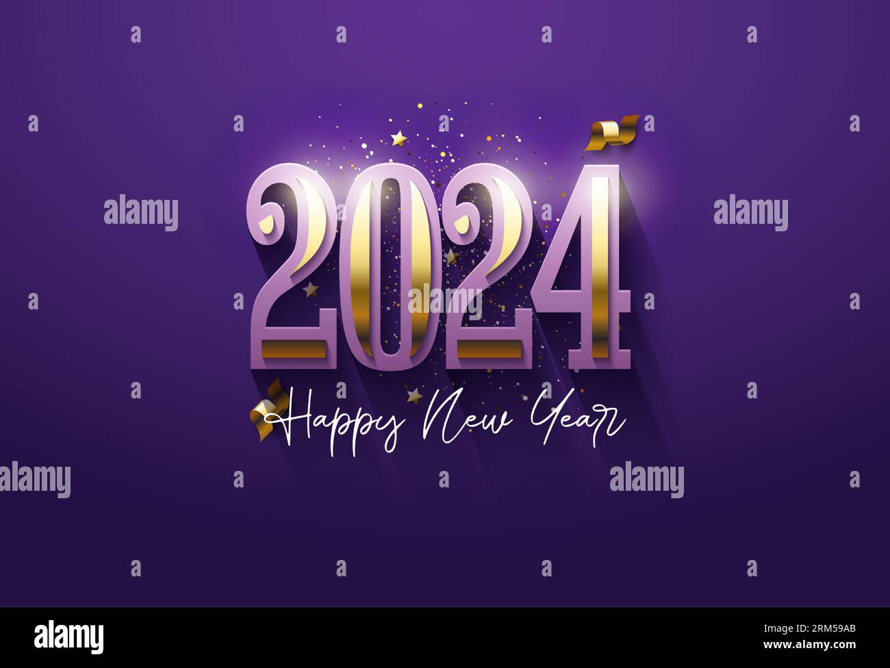 very fancy festive number for 2024 new year celebration. design premium ...