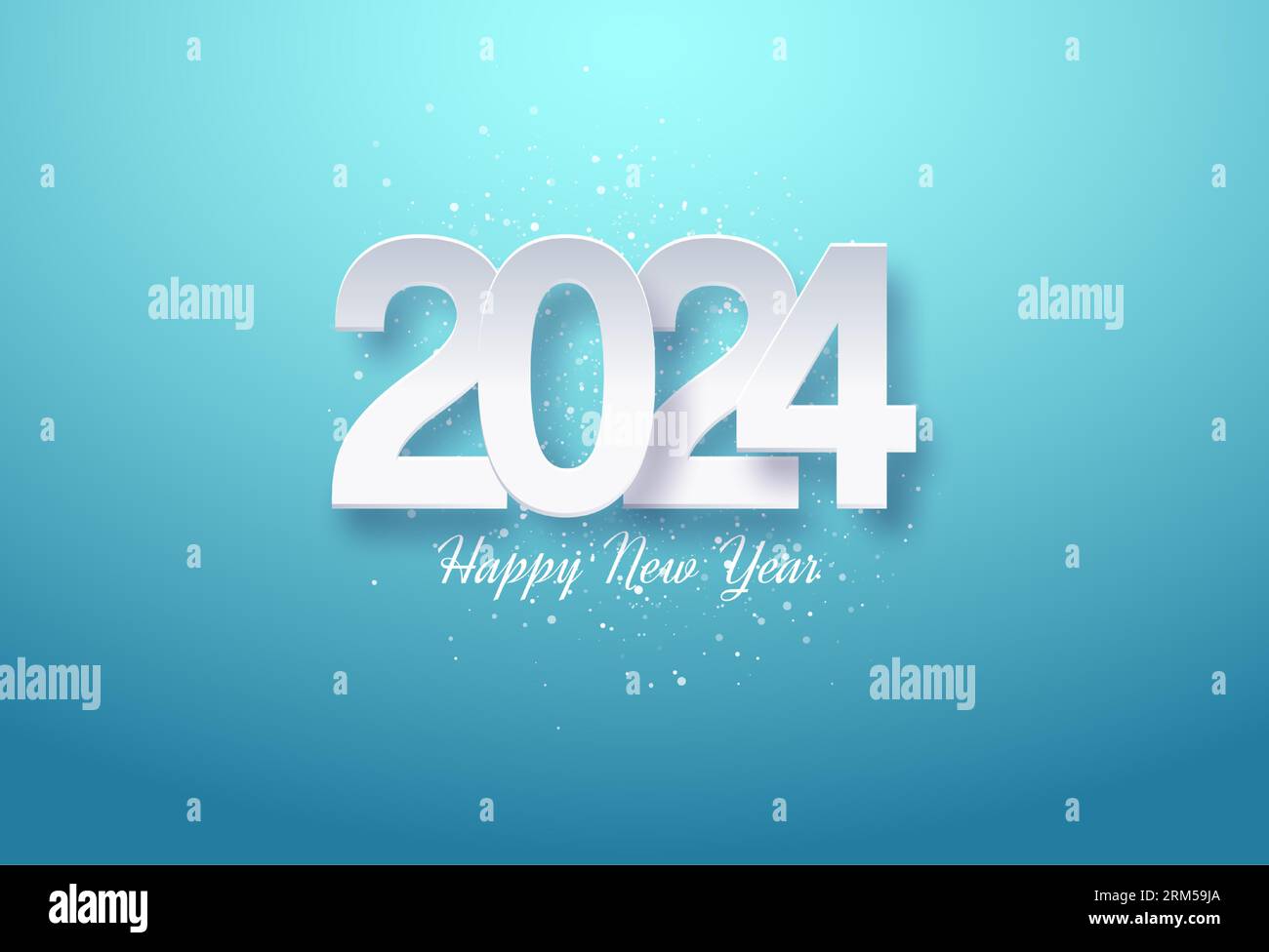 2024 new year celebration with stacked pure white numbers. vector ...