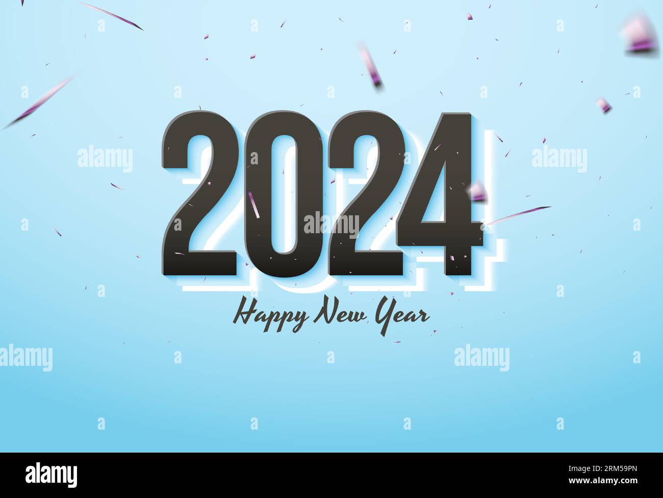 2024 new year celebration with simple black numbers on a celebration ...