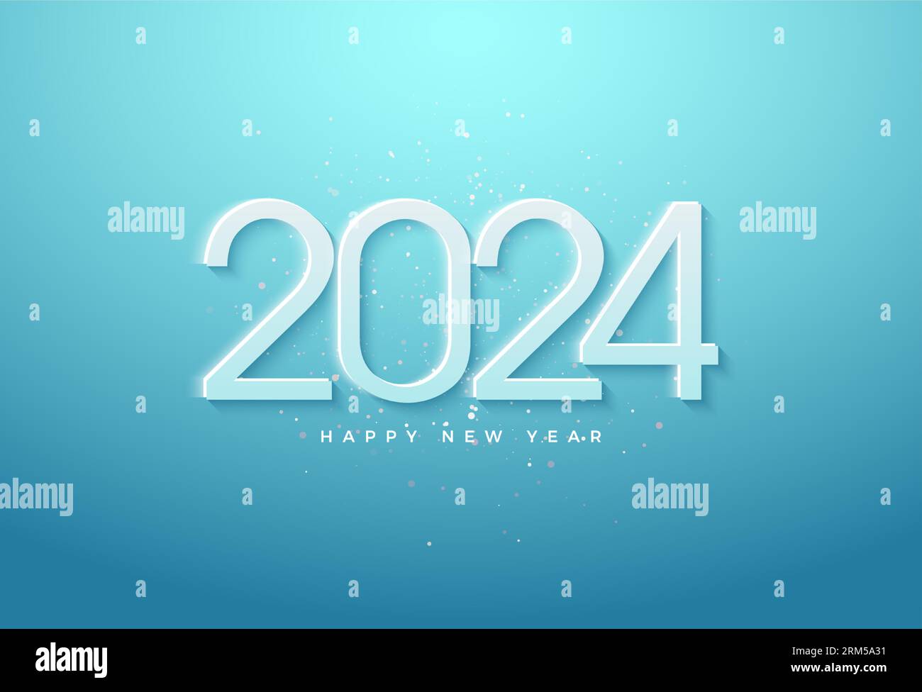 2024 new year celebration with light blue background and bit bright ...