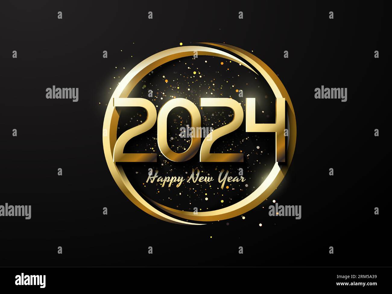 shiny golden frame for 2024 new year celebration. design premium vector ...