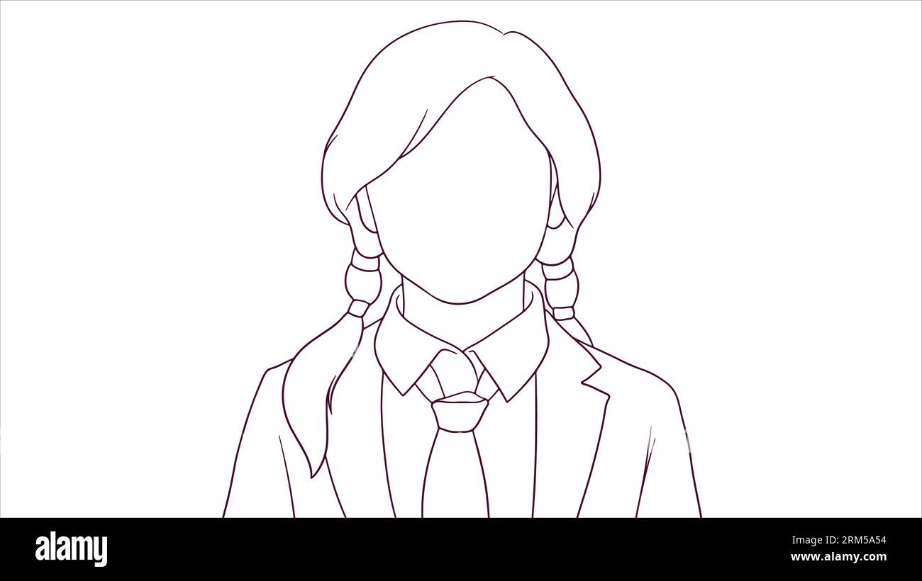 Cheerful Schoolgirl In Dress Code Hand Drawn Style Vector Illustration Stock Vector Image And Art