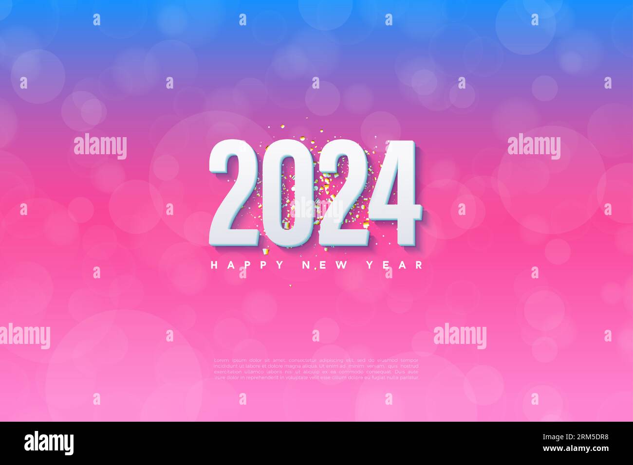 2024 new year celebration with pretty bubble background. design premium ...