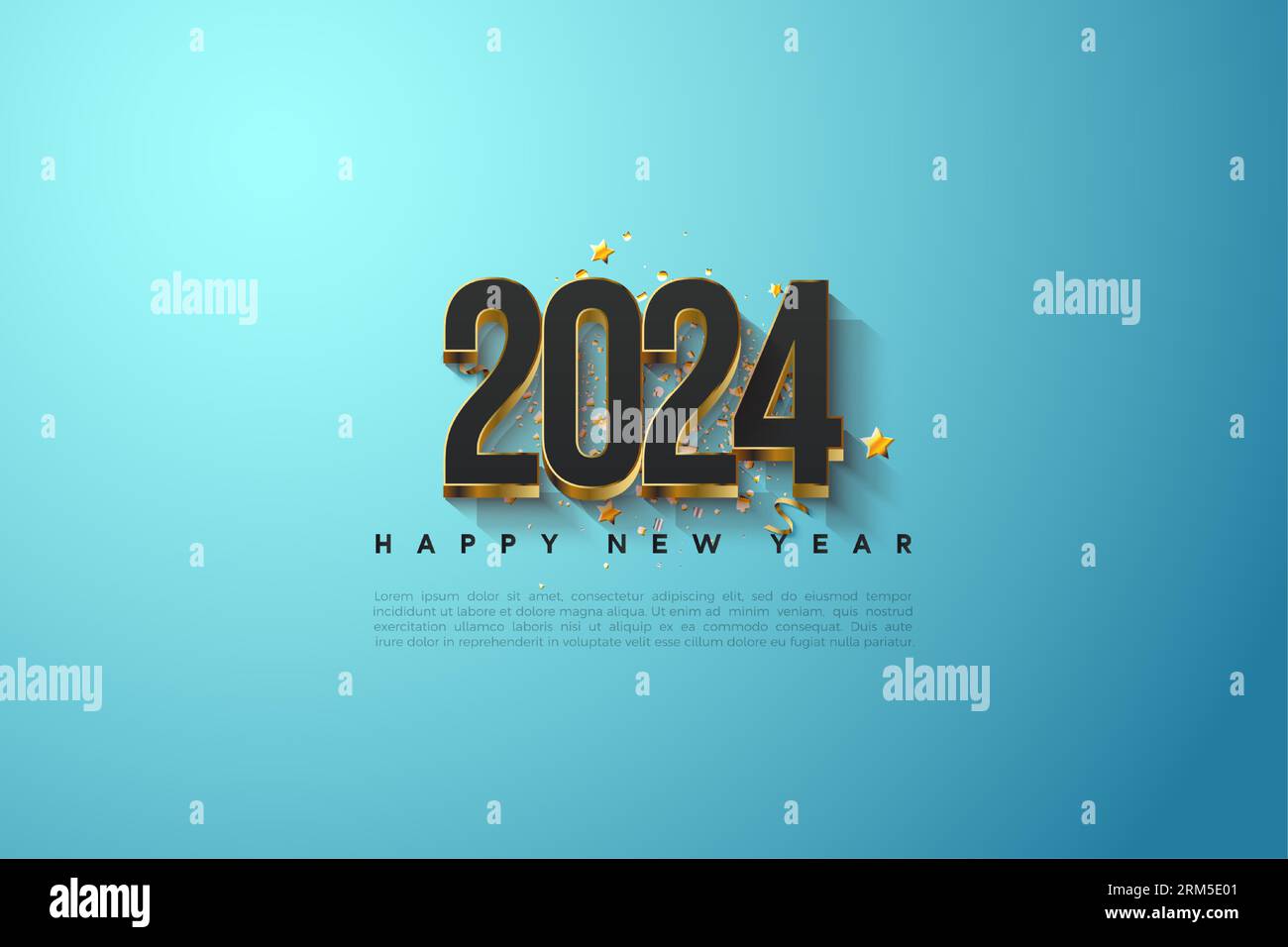 2024 new year celebration with smooth and simple number coloring ...