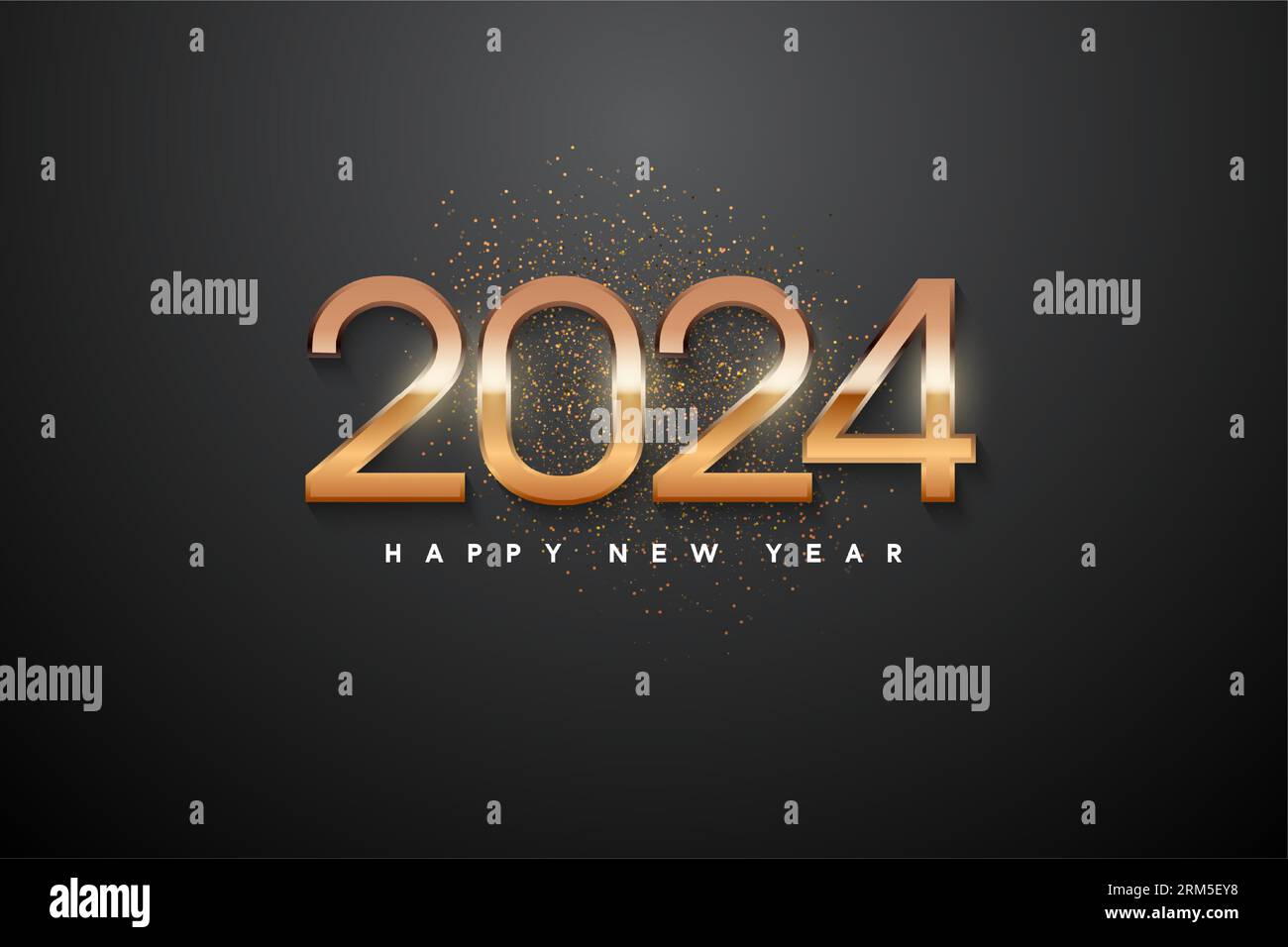 2024 new year celebration with combined number coloring. design premium ...