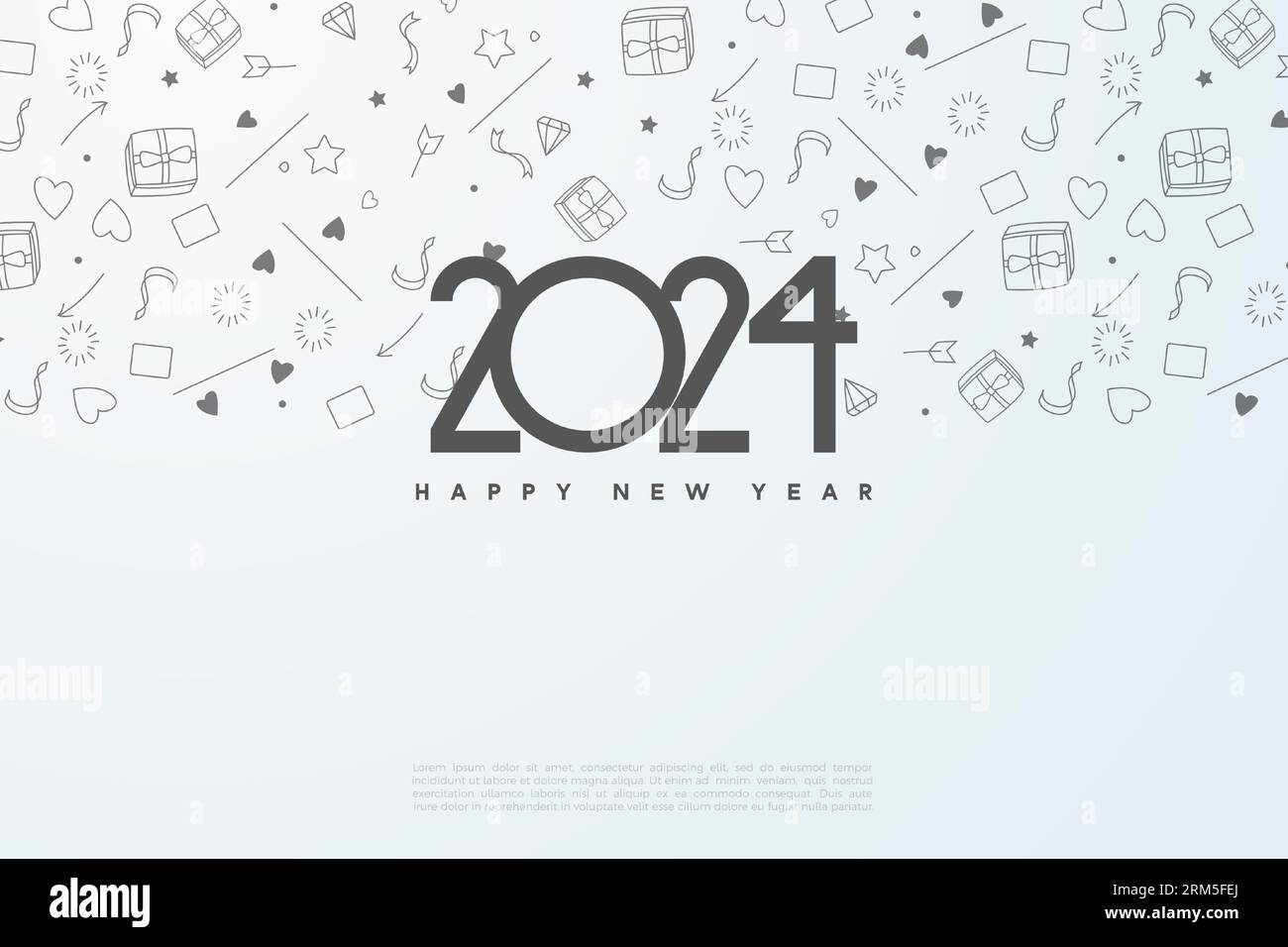 happy new year 2024 with unique flat numbers. design premium vector ...