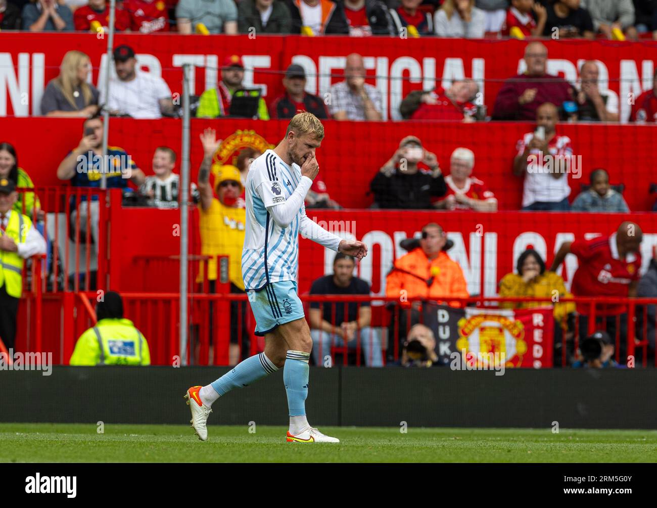 Manchester, UK. 26th Aug, 2023. Nottingham Forest's captain Joe Worrall ...