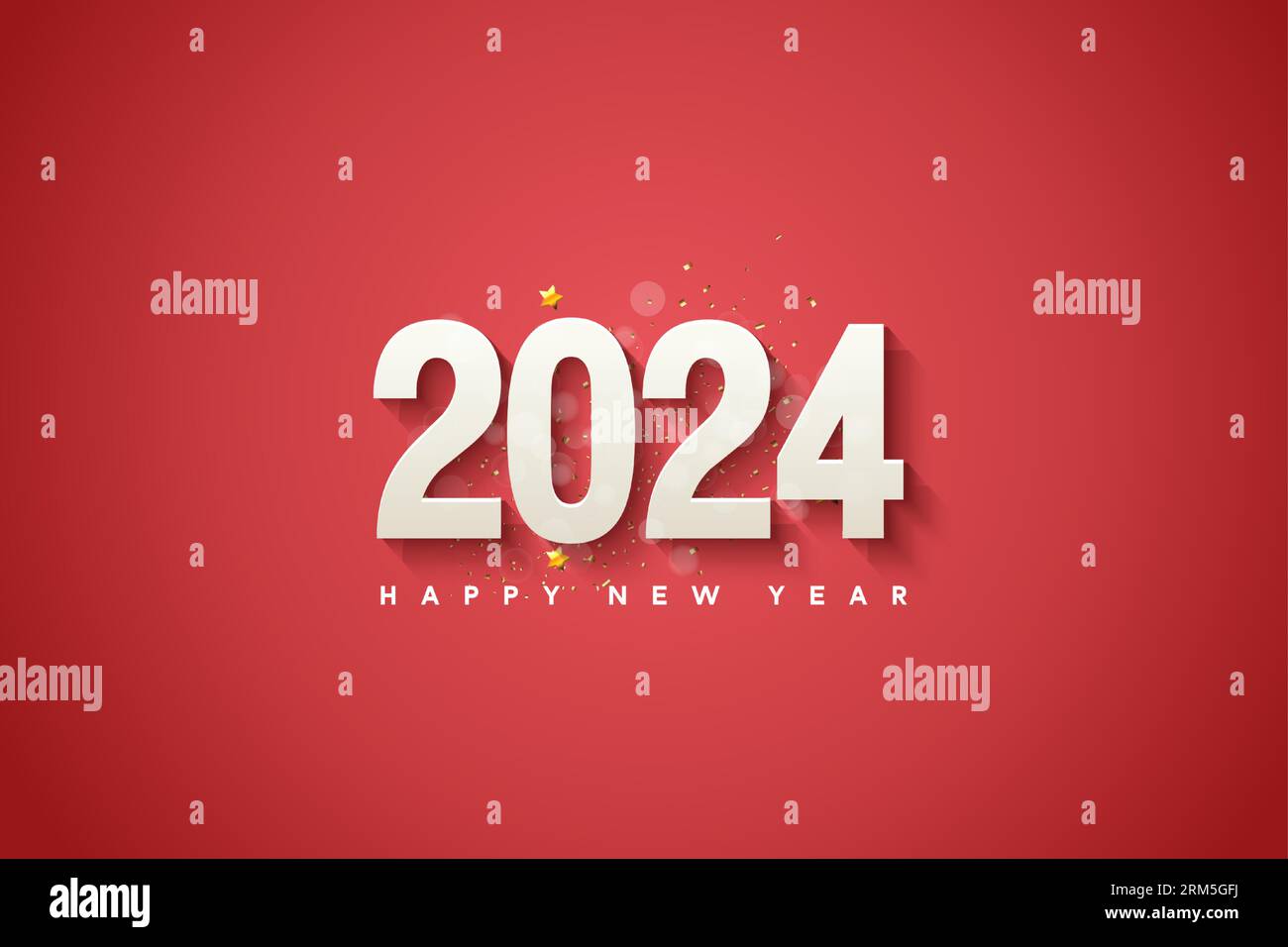 2024 new year with very smooth number shading. design premium vector ...