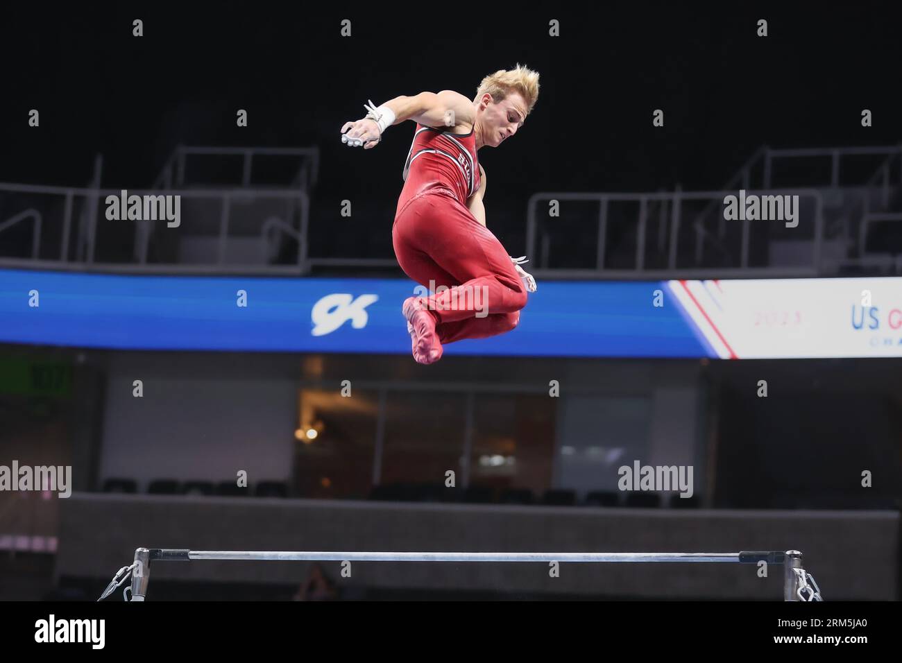August 26, 2023: Colt Walker flies above the High Bar during the Men's ...