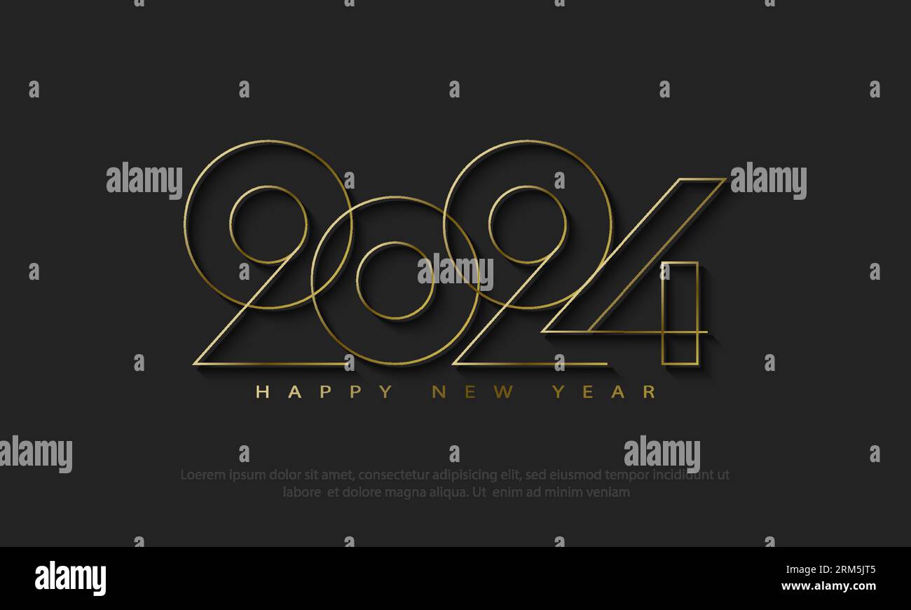 Line art design vector number 2024 with luxury golden color. Premium ...