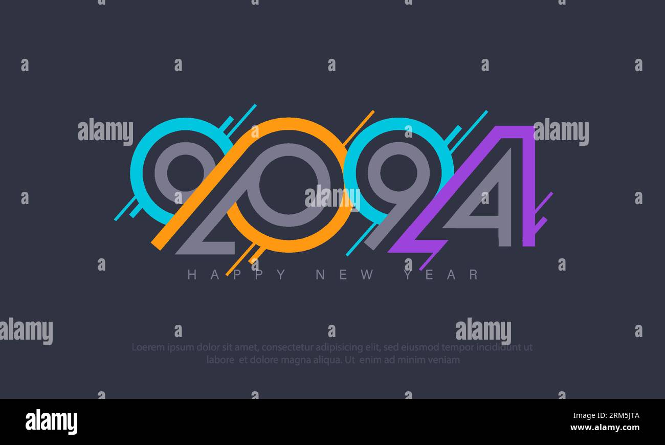 Colorful number 2024 design with modern and clean numerals. Premium ...