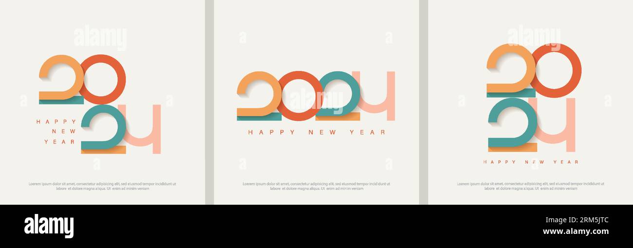 Colorful vector number 2024 with modern and unique numerals. Premium ...