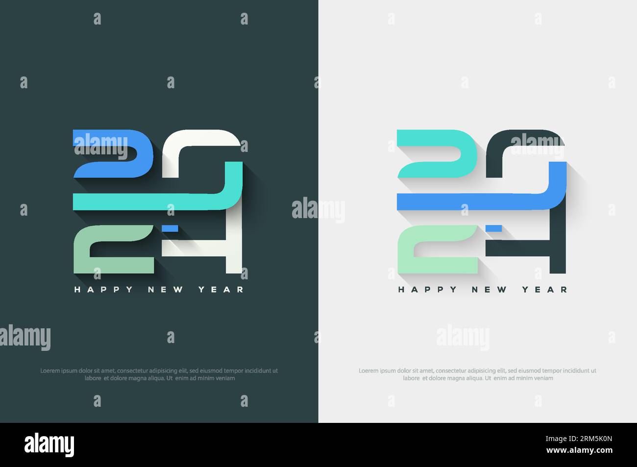 Modern 2024 number design with modern and colorful nuances. Premium ...