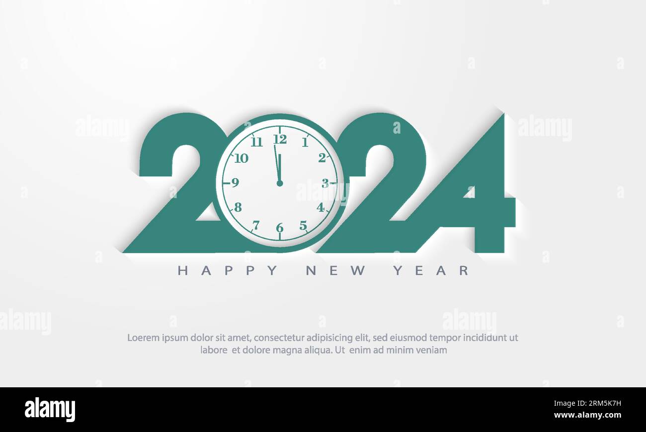 New year design with unique numbers and wall clock illustration. Happy ...