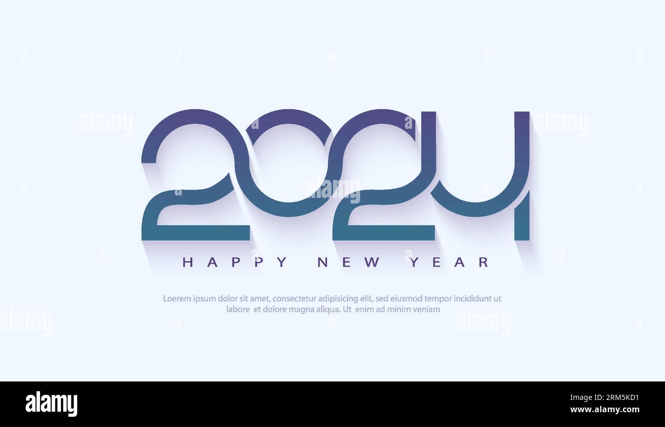 Happy new year 2024 vector. With simple, unique numbers with clean ...