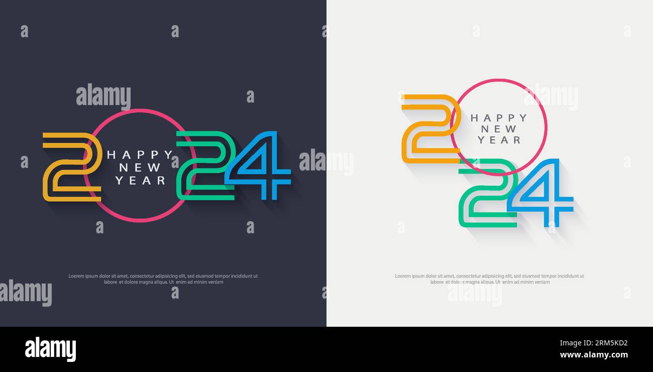 Colorful design vector number 2024. For celebration of happy new year ...