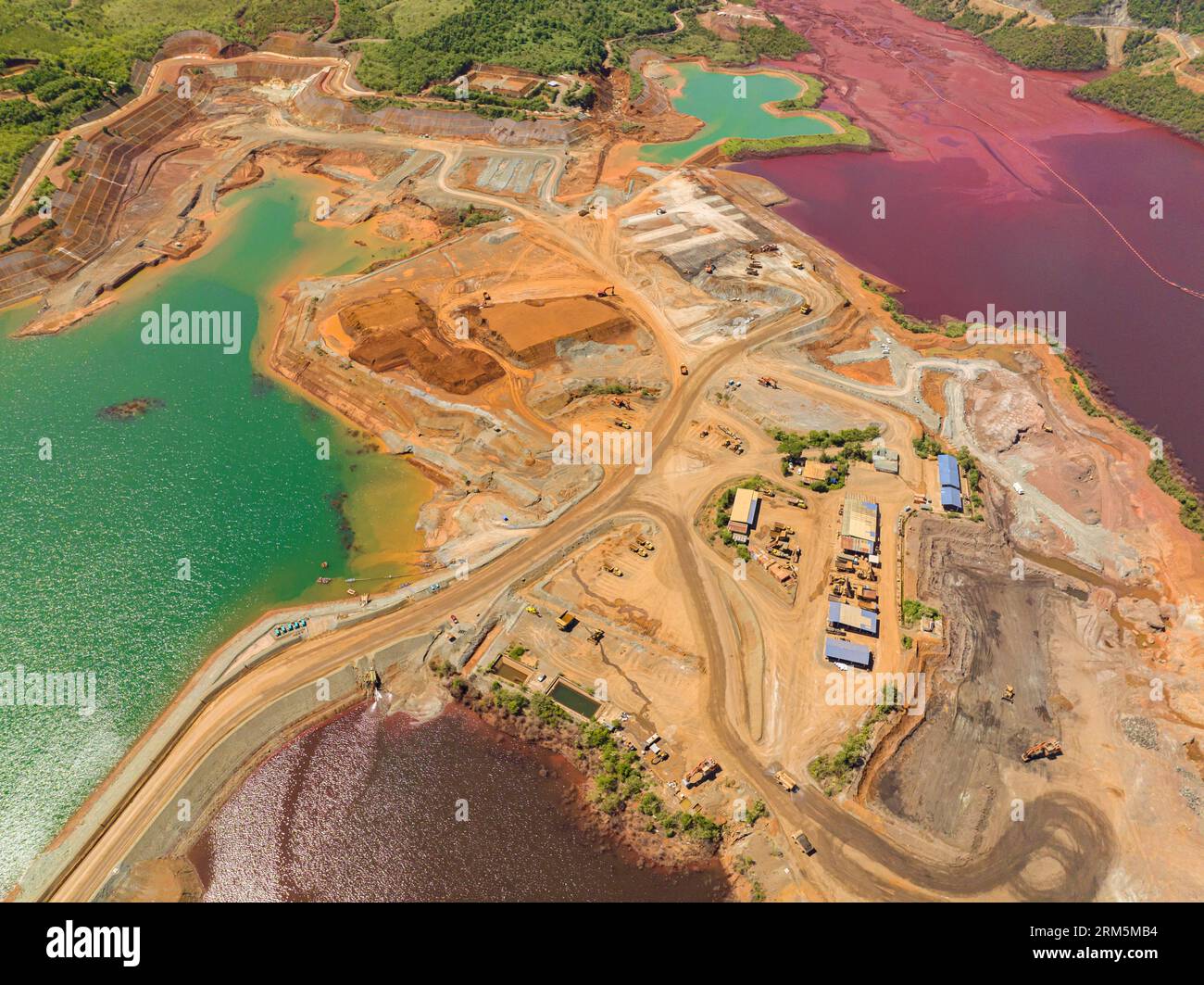Quarry truck of nickel and heavy equipment. Mining in an open pit ...