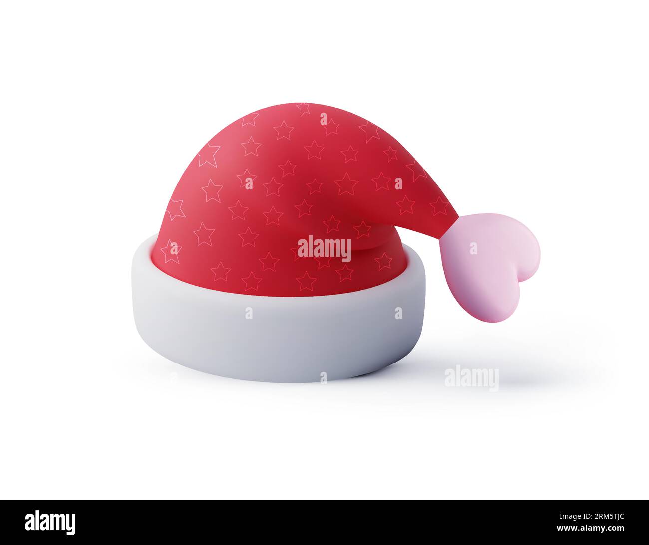 3d cute Santa Claus red hat icon, christmas cap symbol, isolated on ...