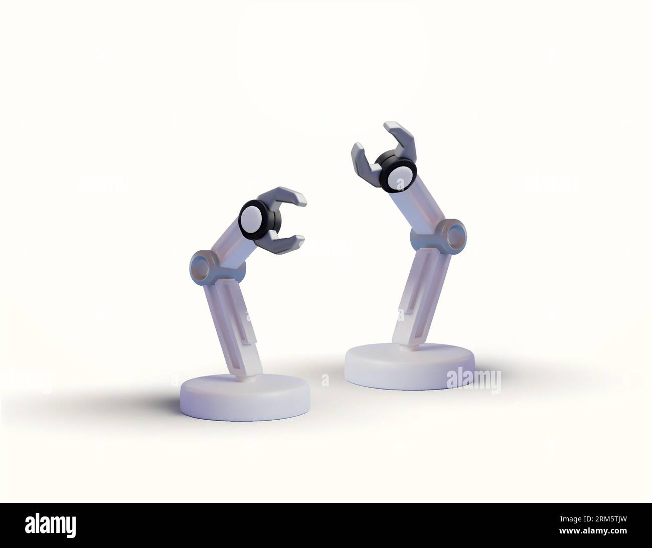 3d robotic hands or arms in different views, minimal style, isolated on ...