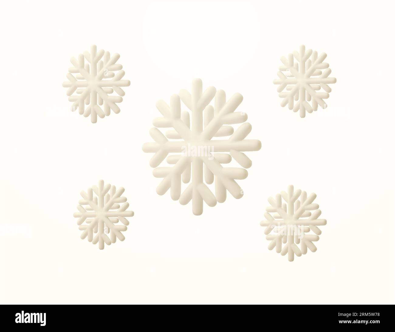 3d snowflake, minimal style, isolated on white background. Christmas ...