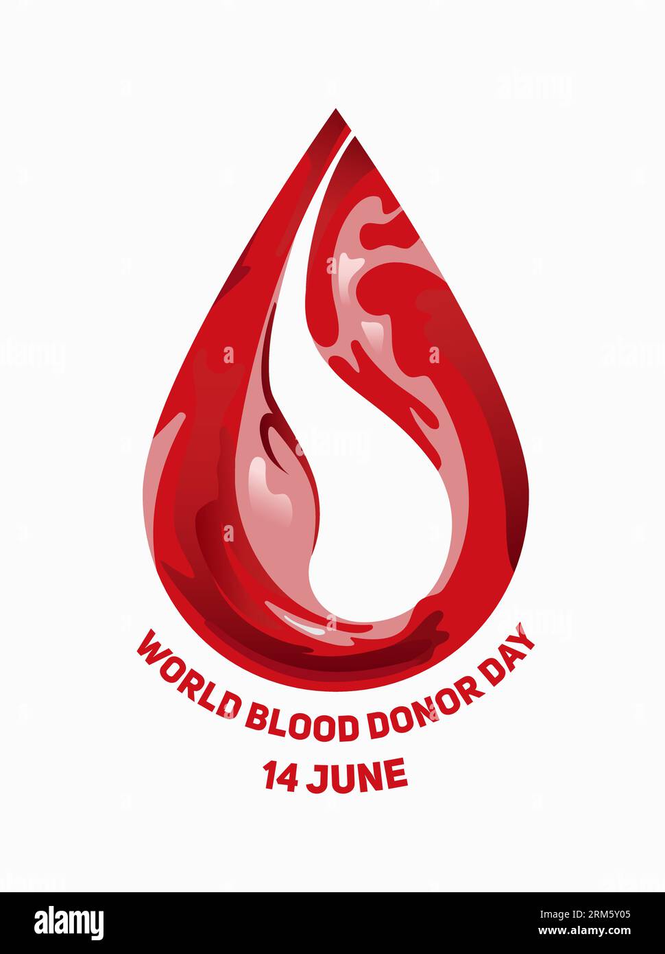 National Donor Day. Vertical banner. Blood flow, drop shape ...