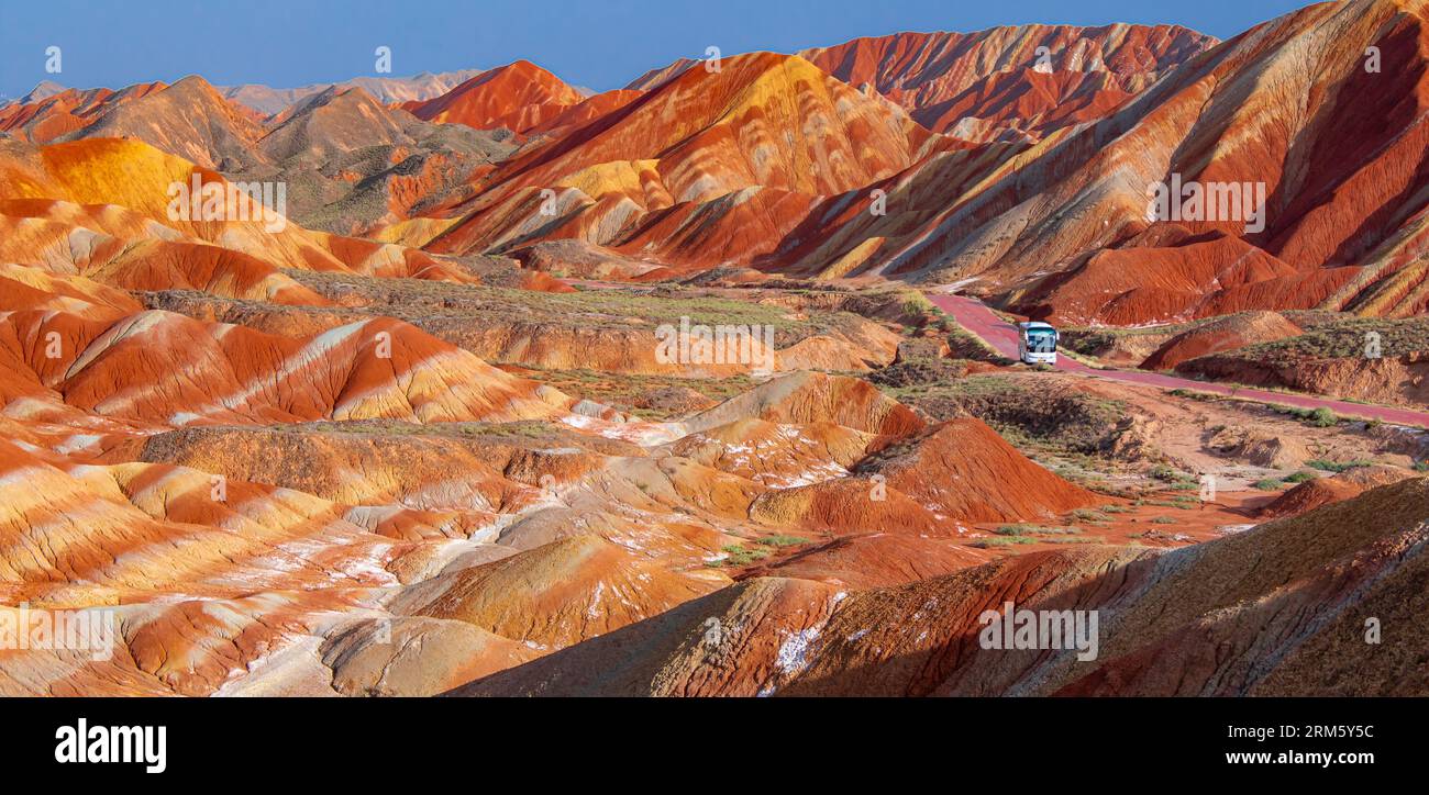 Zhangye Danxia Geological park scenery. It is the one of most beautiful ...