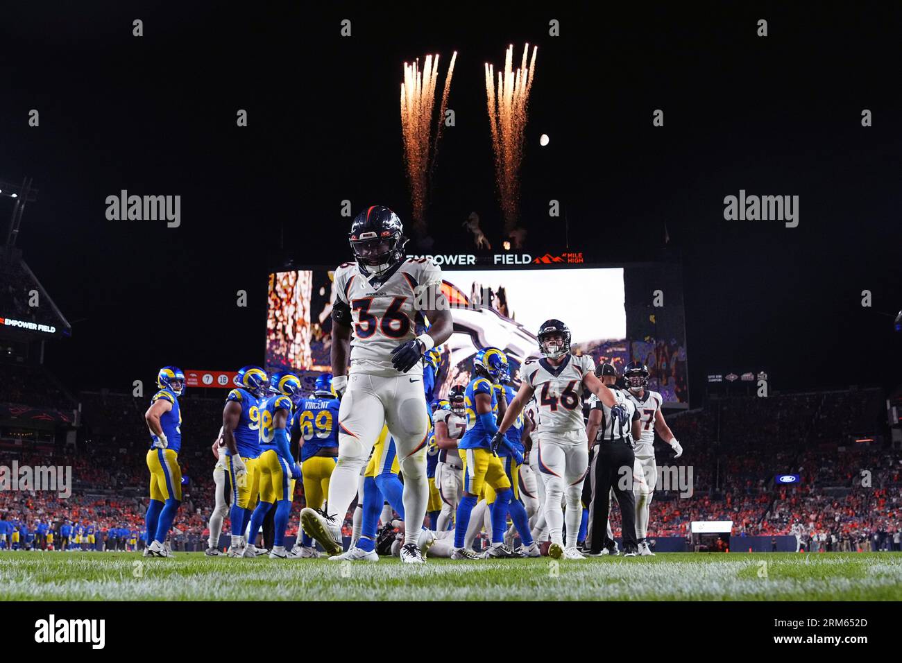 Denver Broncos running back Tyler Badie (36) scores a touchdown against ...